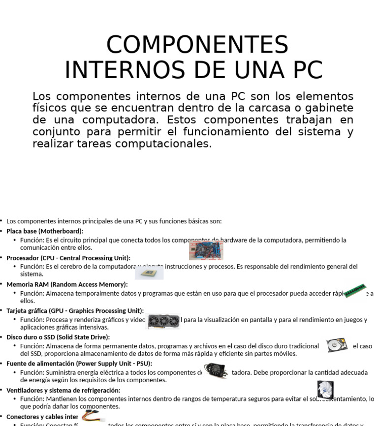 Componentes Internos de Una PC | PDF