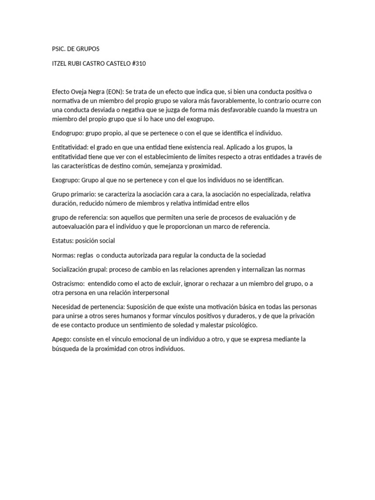 PSIC. de Grupos Itzel Rubi Castro C | PDF | Crecimiento personal y ...