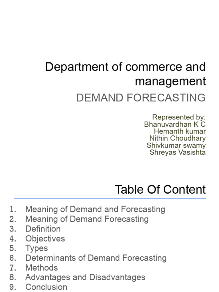 Department of Commerce and Management | PDF | Forecasting | Career & Growth