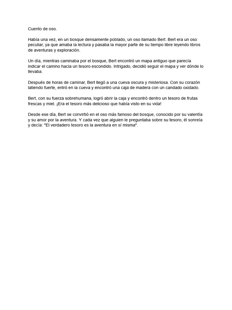 Cuento de Oso. | PDF