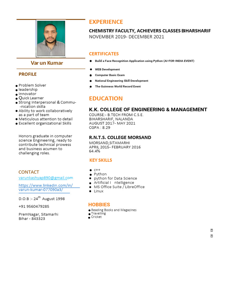 Varun_Resume | PDF