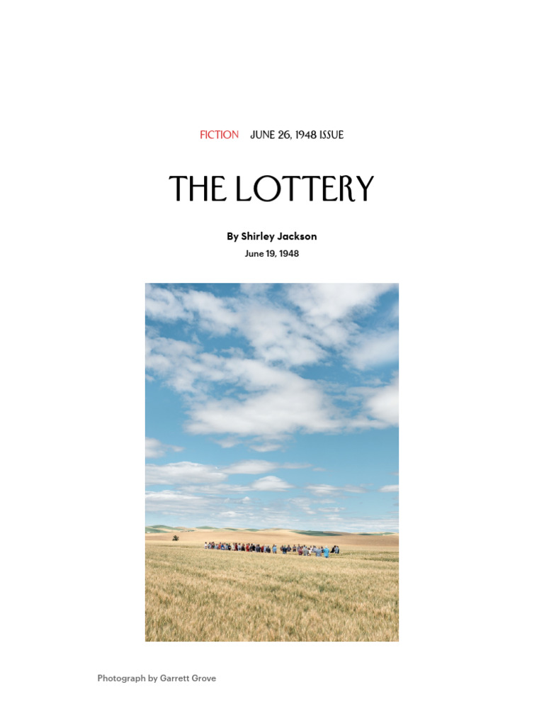 “the Lottery,” by Shirley Jackson _ the New Yorker | PDF