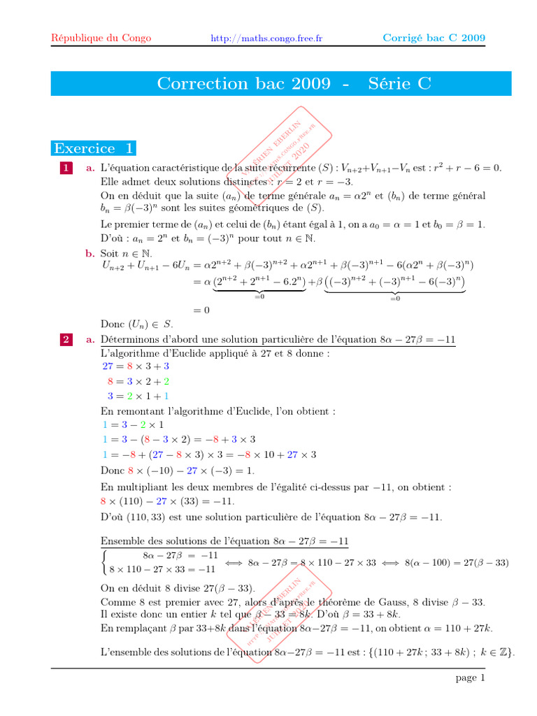 2009 Cor Bac C | PDF
