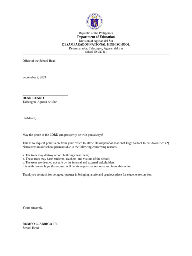 Letter To Cut Trees | PDF