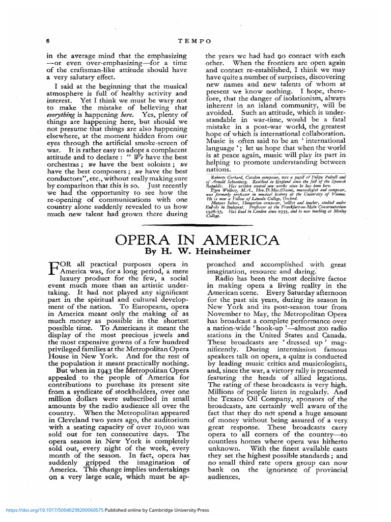Opera in America | PDF