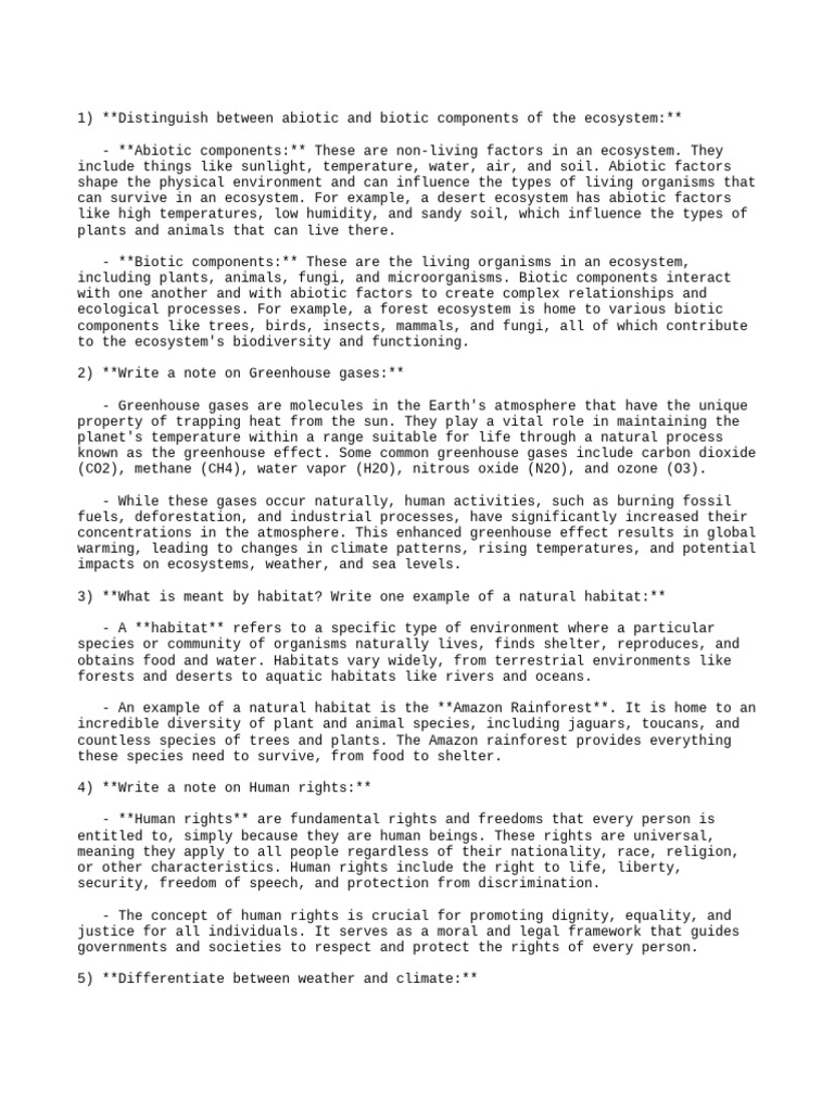 EVS Long Answers | PDF