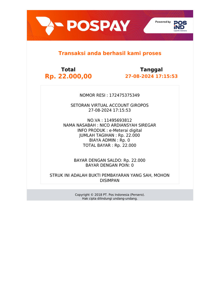 Resi Transaksi | PDF