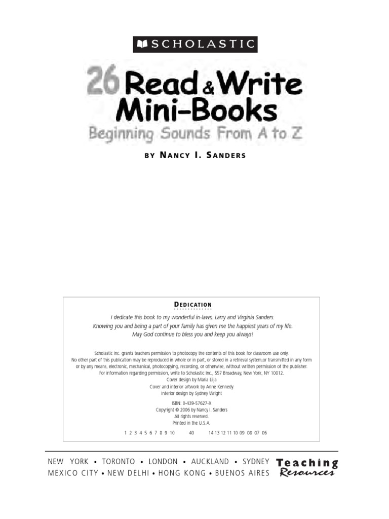 Scholastic 26 Read - Write Mini-Books | PDF | Writing | Linguistics