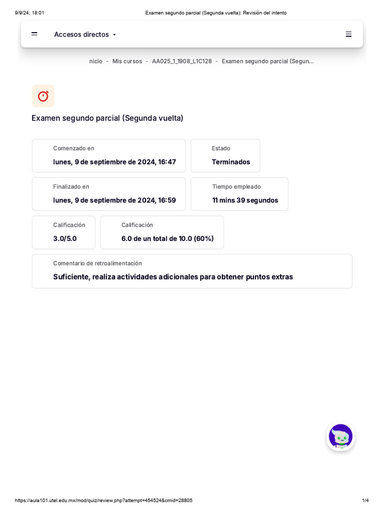 Examen Segundo Parcial (Segunda Vuelta) - Revisión Del Intento | PDF