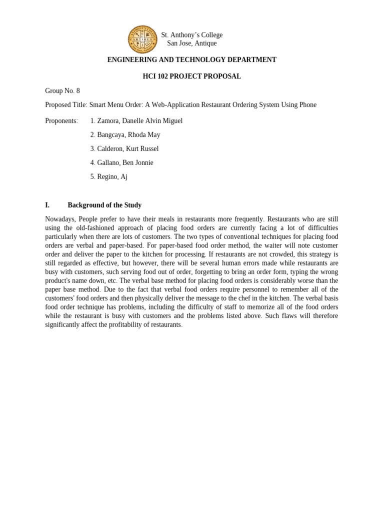 Smart Menu Order A Web Application Restaurant Ordering System Using ...