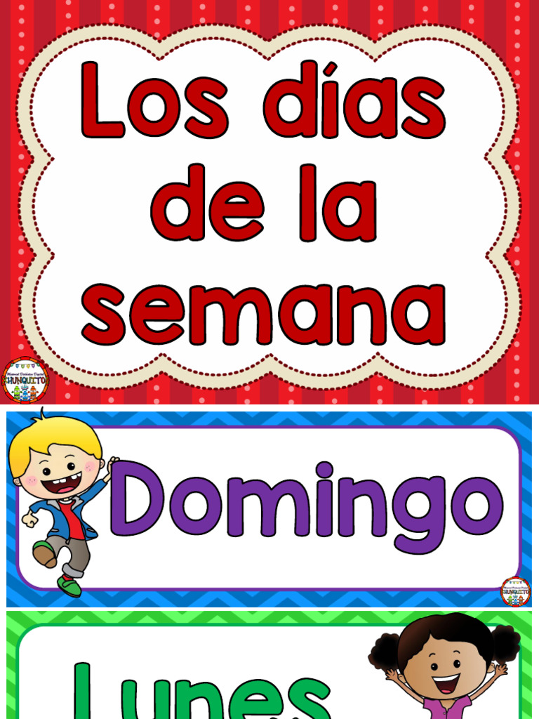 Dias de La Semana y Meses Del Año Xhunquitos | PDF