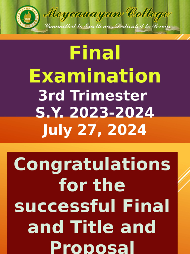 Edited Final Examination 3rd Trisem SY 2023 2024 | PDF