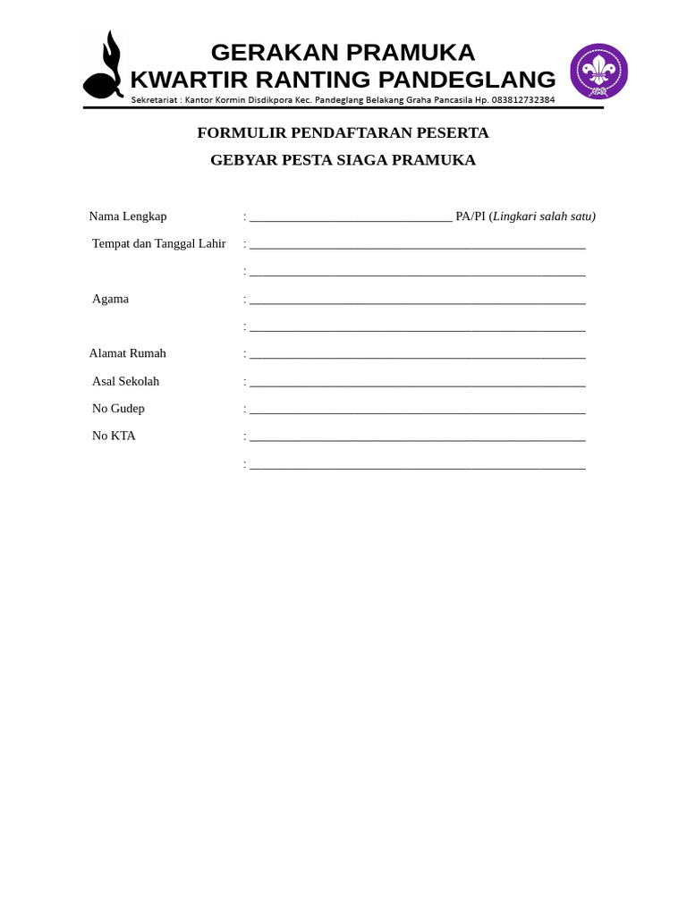 Formulir Siaga | PDF