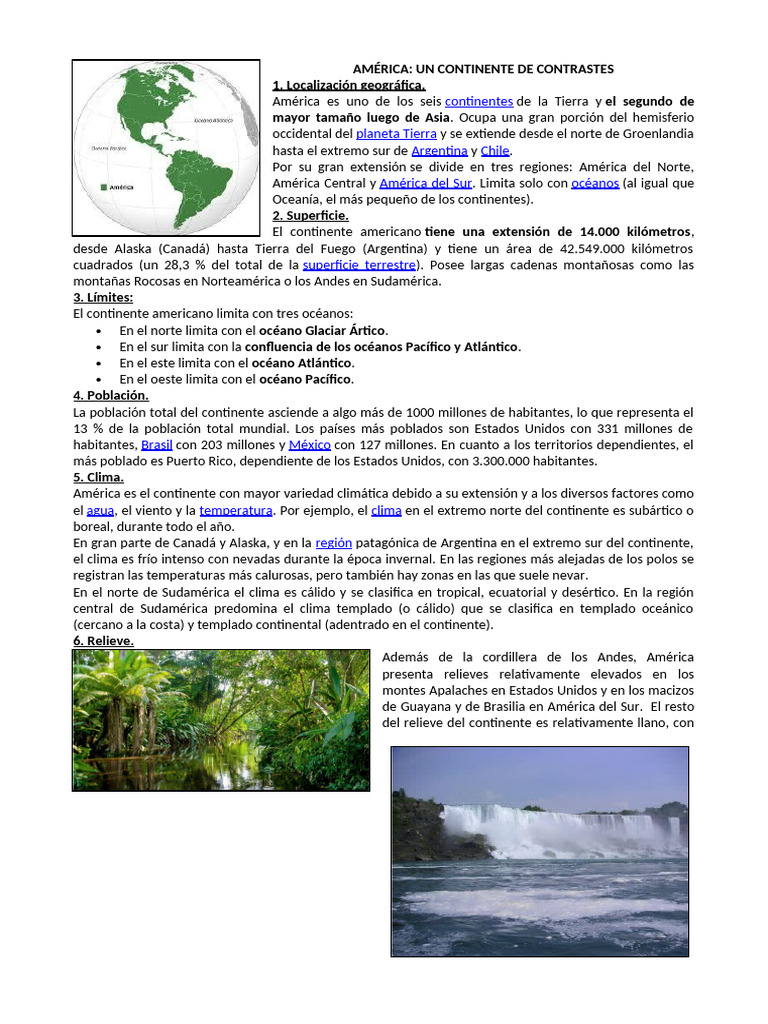 América: Geografía y Cultura | PDF | Américas | América del Sur