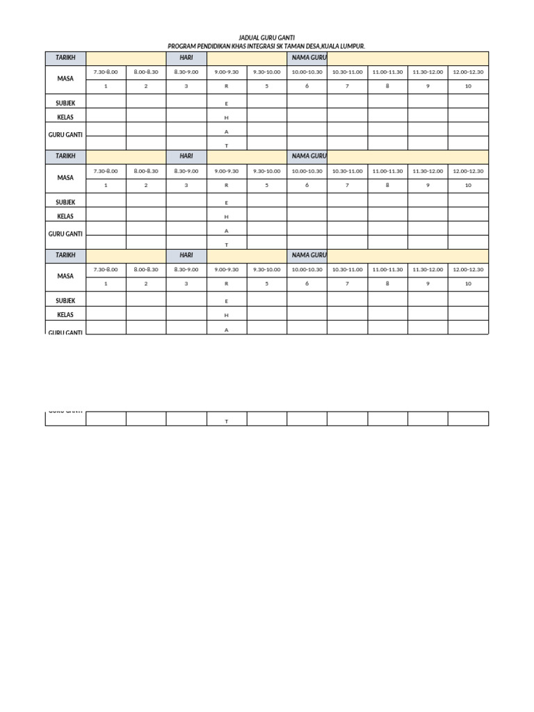 Borang Jadual Relief | PDF