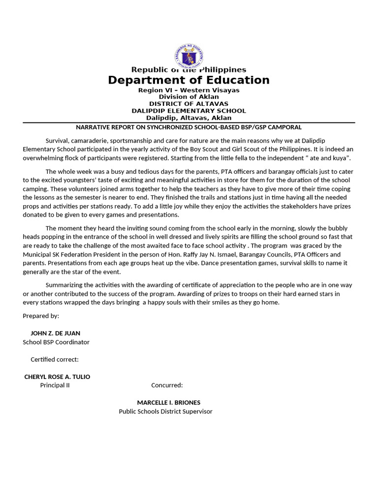 Narrative BSP 2022 | PDF