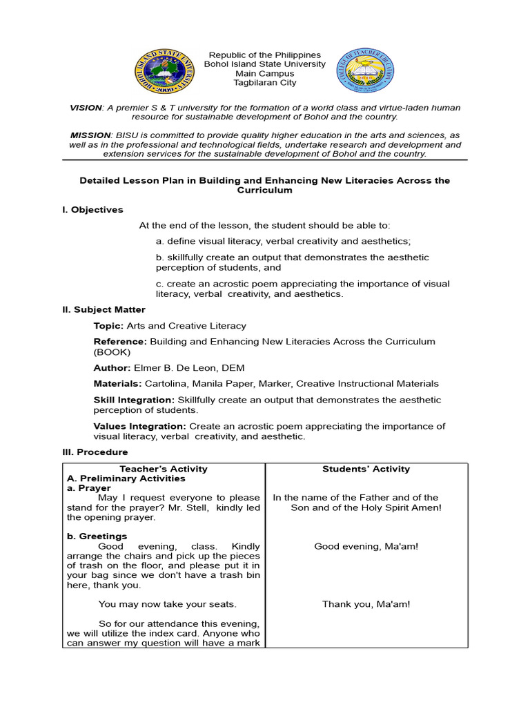 Lesson Plan (Day 2) | PDF | Aesthetics | Career & Growth