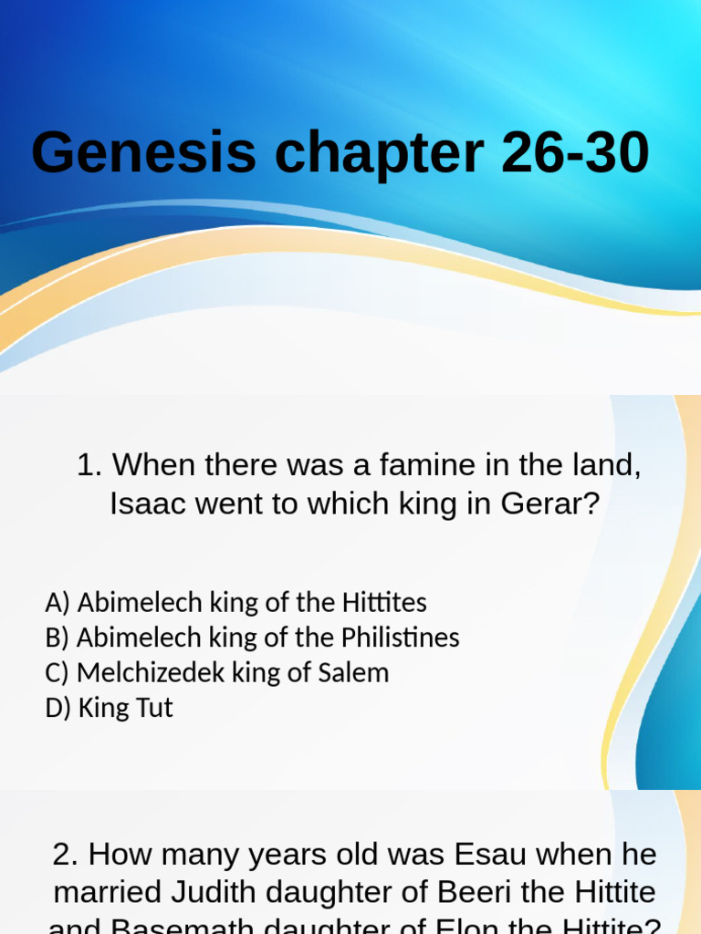 Genesis Chapter 26 30 | PDF