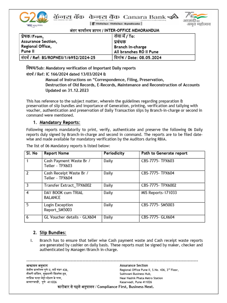 Slip Bundle & Mandatory Reports | PDF
