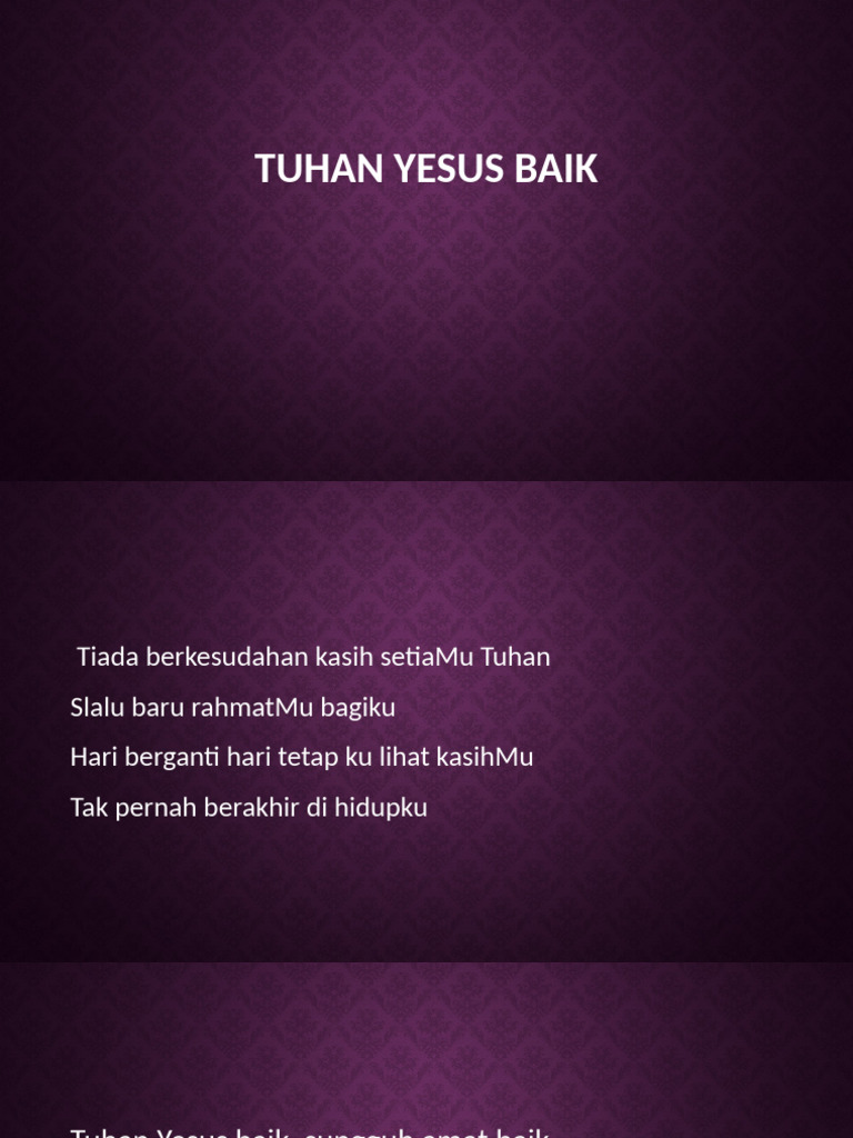Tuhan Yesus Baik | PDF