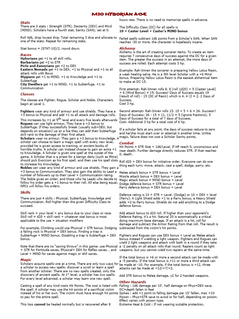 C31-1 Hyboria M20 | PDF