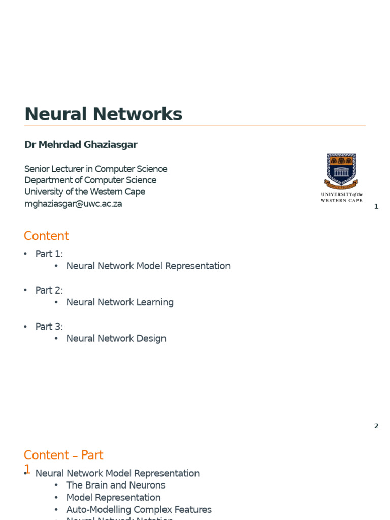 4 - 1 Neural Networks Part 1 | PDF