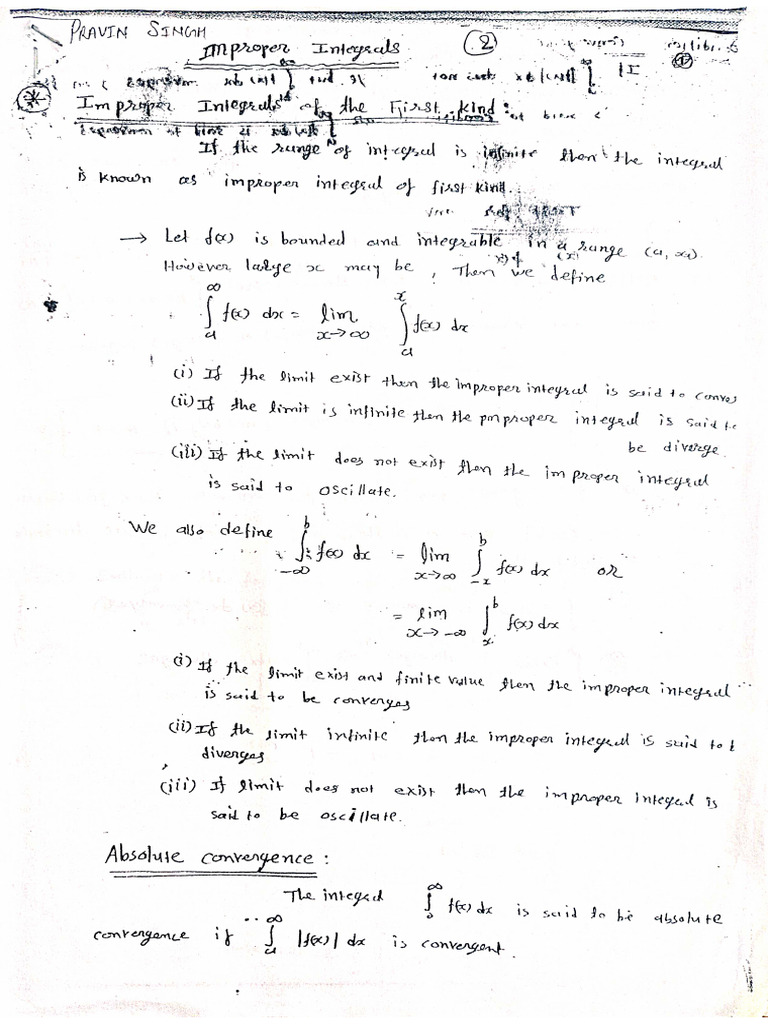 Improper Integrals | PDF