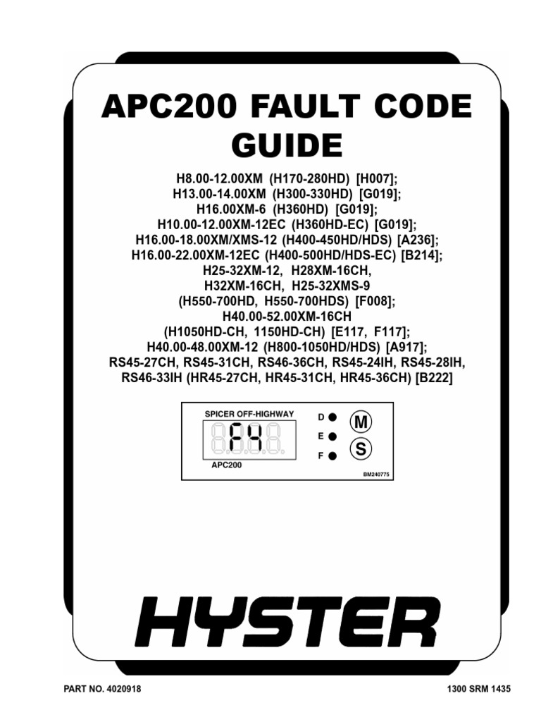 4020918-1300SRM1435 - (05-2010) - Uk-En Guia Codigos Apc200 | PDF