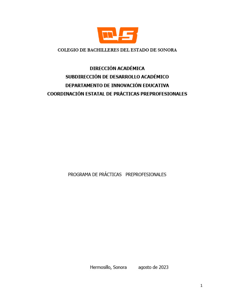 Programa Practicas Preprofesionales Ago2023 | PDF