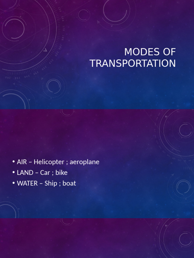 Modes of Transportation | PDF