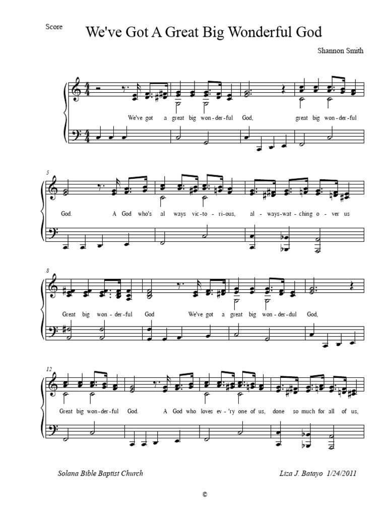 We've Got A Great, Big Wonderful God | PDF