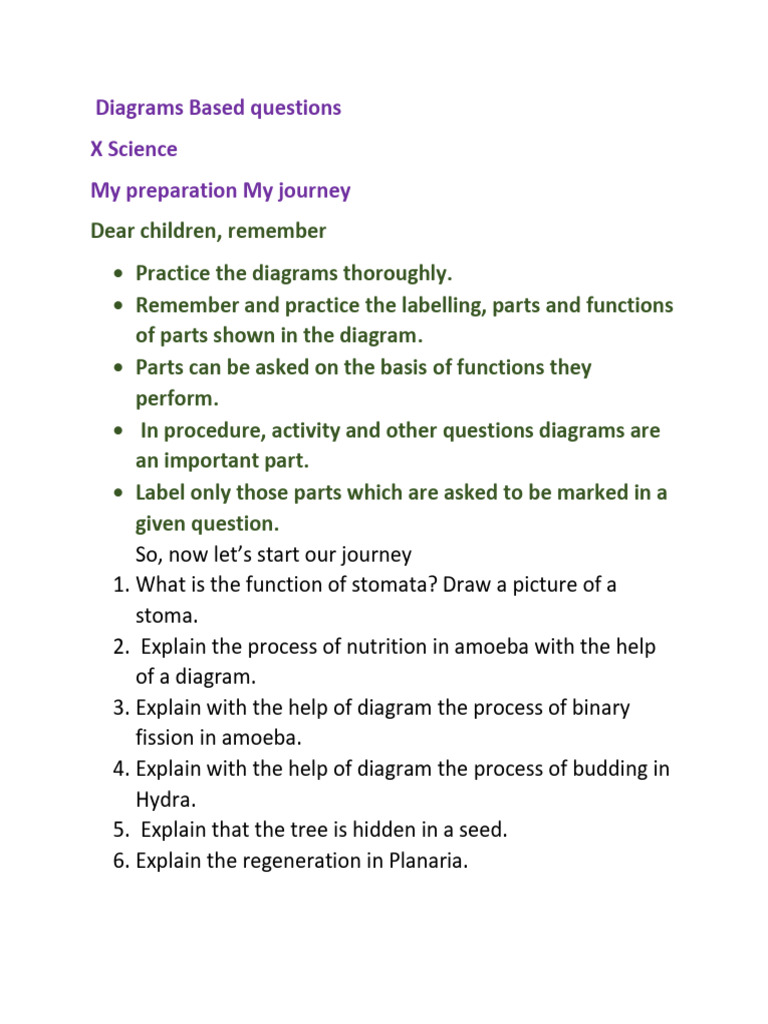 Diagram Based Questions Class 10 | PDF Diagram Based Questions Class 10 | PDF