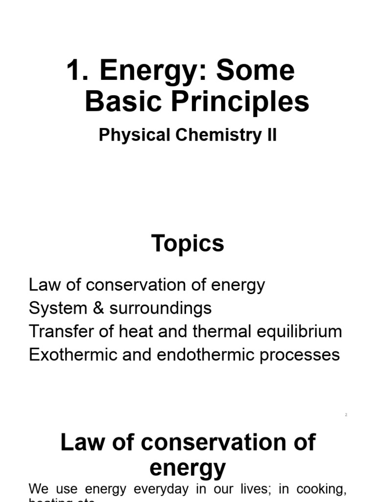 1. CHEM 201 Energy. Some Basic Principles | PDF