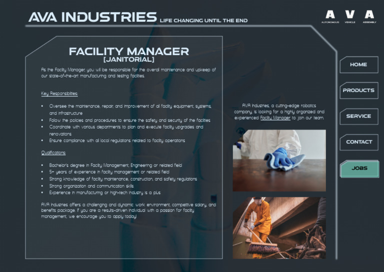 ADA Handout AVA Janitor Job-Application | PDF