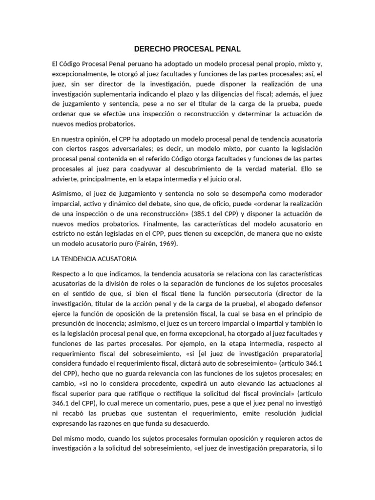 Derecho Procesal Penal | PDF