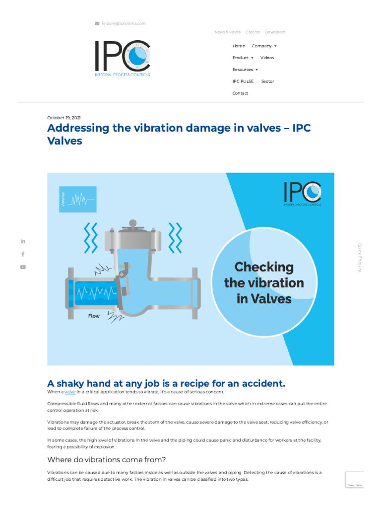 Addressing The Vibration Damage in Valves - IPC Valves | PDF