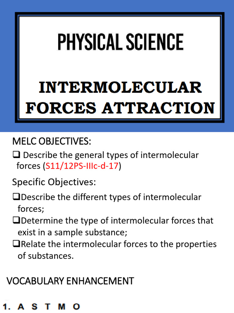 Lesson 4. Intermolecular Forces Part 1 | PDF