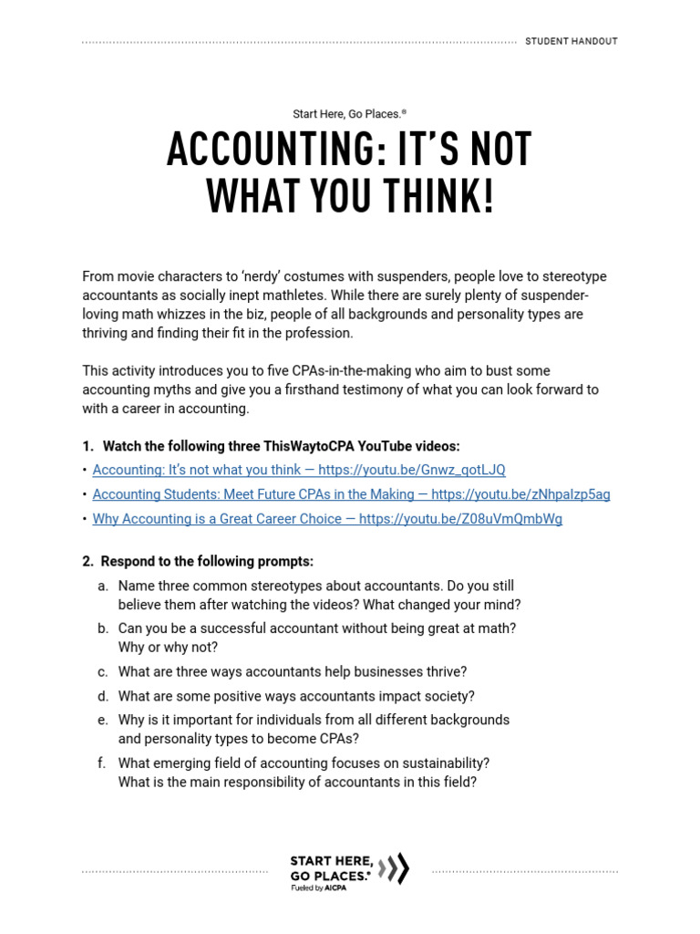 Accounting Its Not What You Think STUDENT | PDF