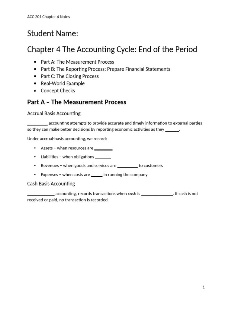 Chapter 4 Notes (Student) - Updated | PDF