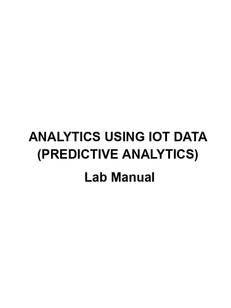 Analytics Using Iot Data Predictive Analytics Pdf 8919