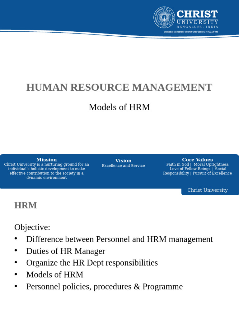 HRM Models | PDF