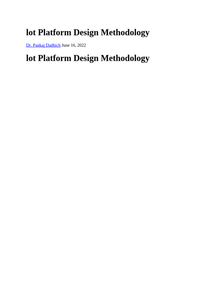 Lot Platform Design Methodology | PDF | Internet Of Things | Conceptual Model