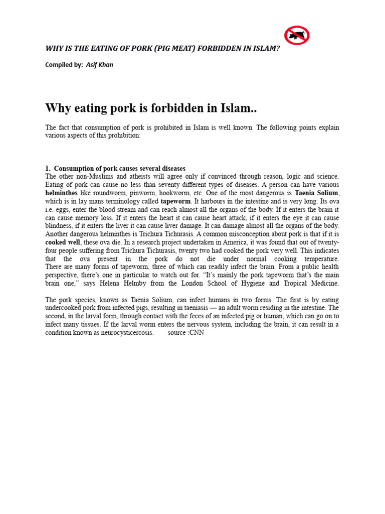 Why Eating Pork Is Forbidden | PDF | Pork | Microbiology