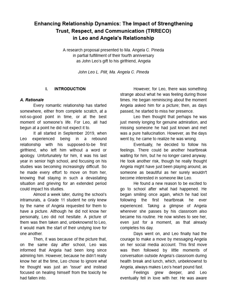 Strengthening Trust in Leo and Angela's Love | PDF | Psychology ...