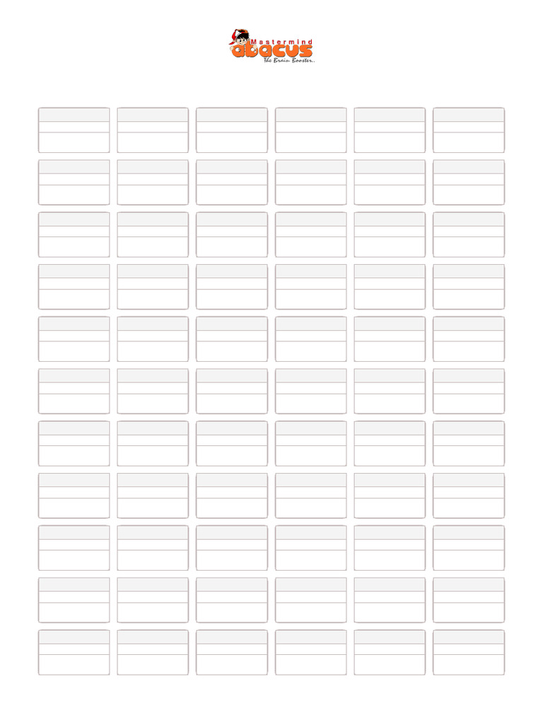 Abacus Worksheet: Name: Date: Time Duration | PDF