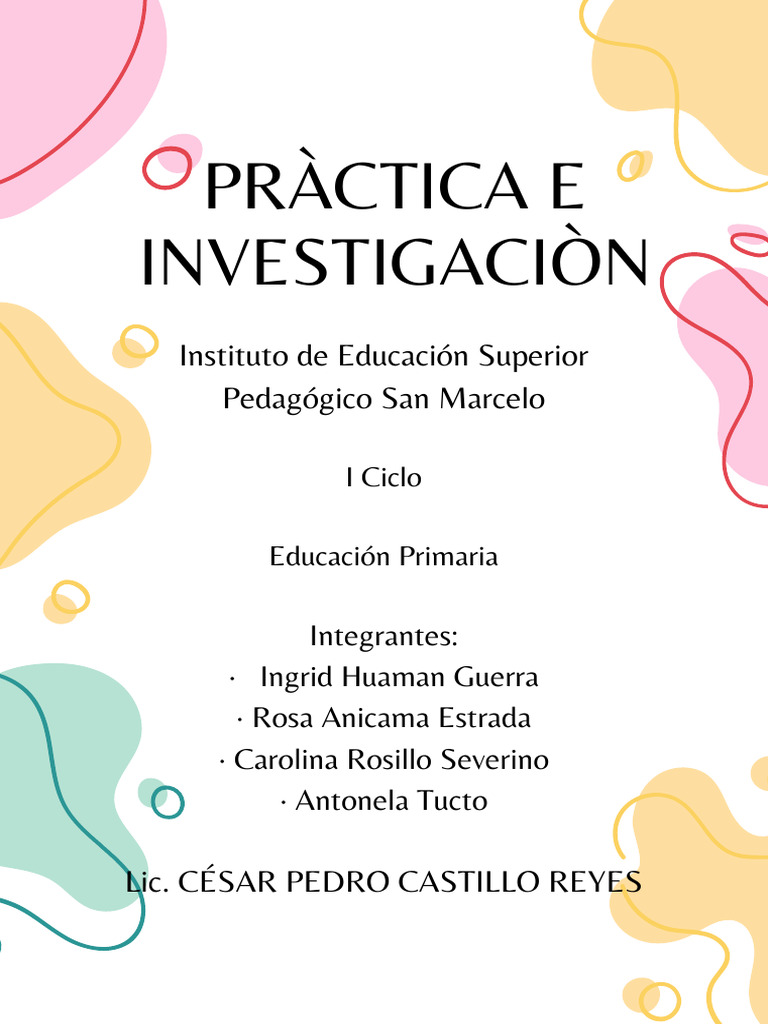 Carátula para Práctica e Investigación | PDF