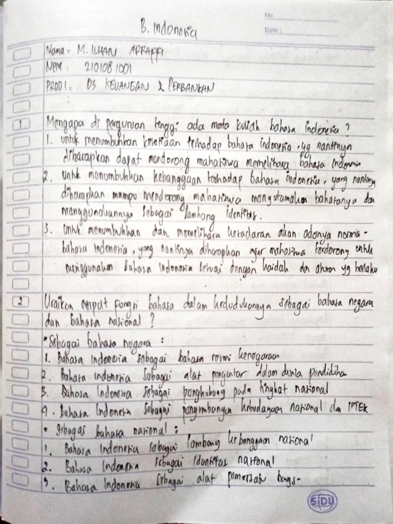 Tugas Politik Bahasa Indonesia - M.ilhan Arraffi - 2101081001 | PDF