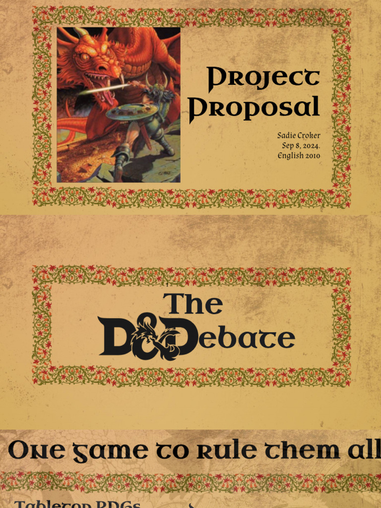 Writing Assignment - Project Proposal Slideshow - D&Debate | PDF