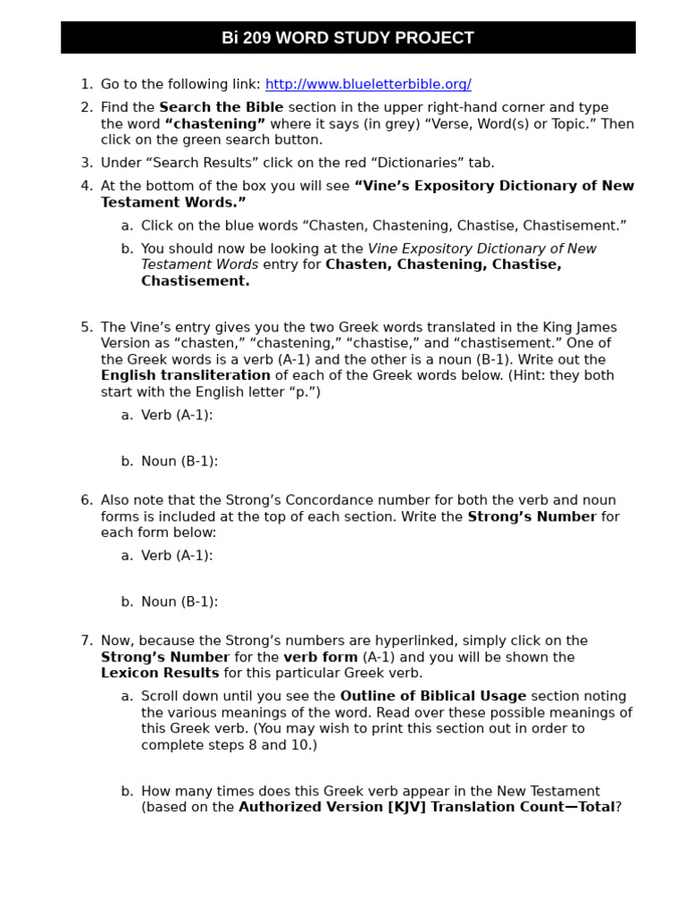 Bible Word Study | PDF