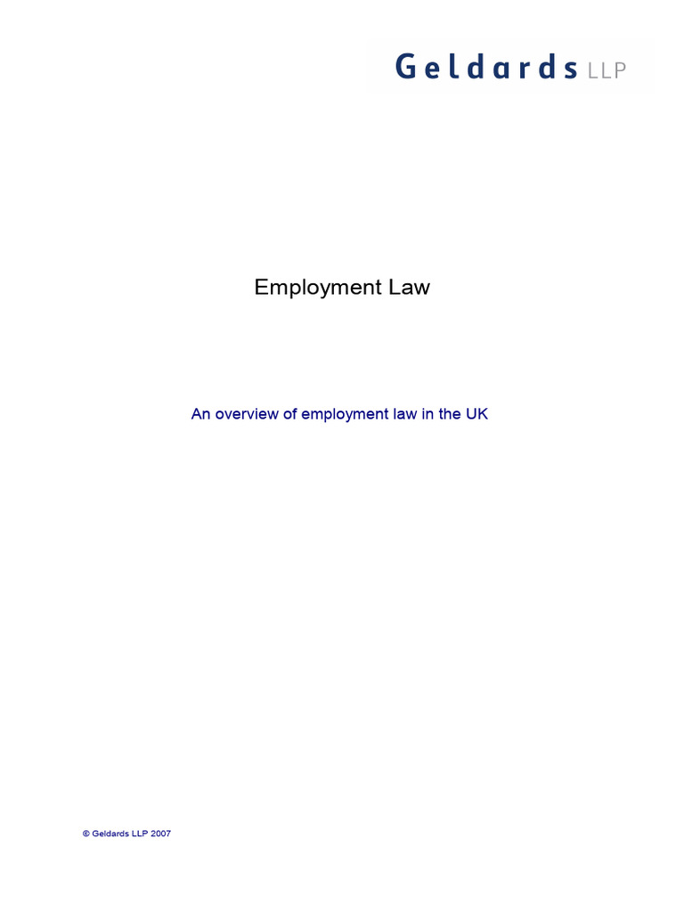 UK Employment Law Overview | PDF | Employment | Contractual Term